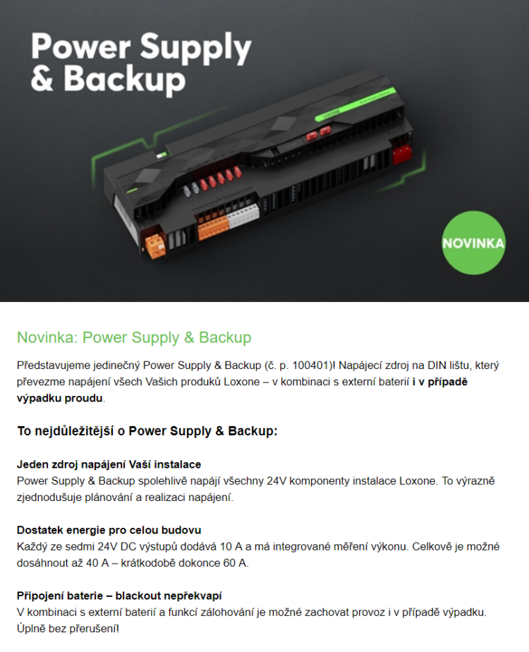 Loxone novinka: Power Supply & Backup – MICROWARE ™, s.r.o. | Děláme IT ...